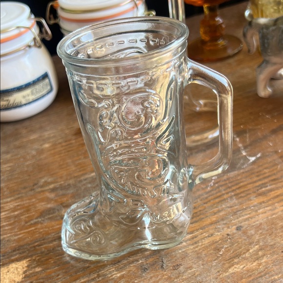 Source Unknown | Dining | Vintage Clear Glass Boot Mug | Poshmark